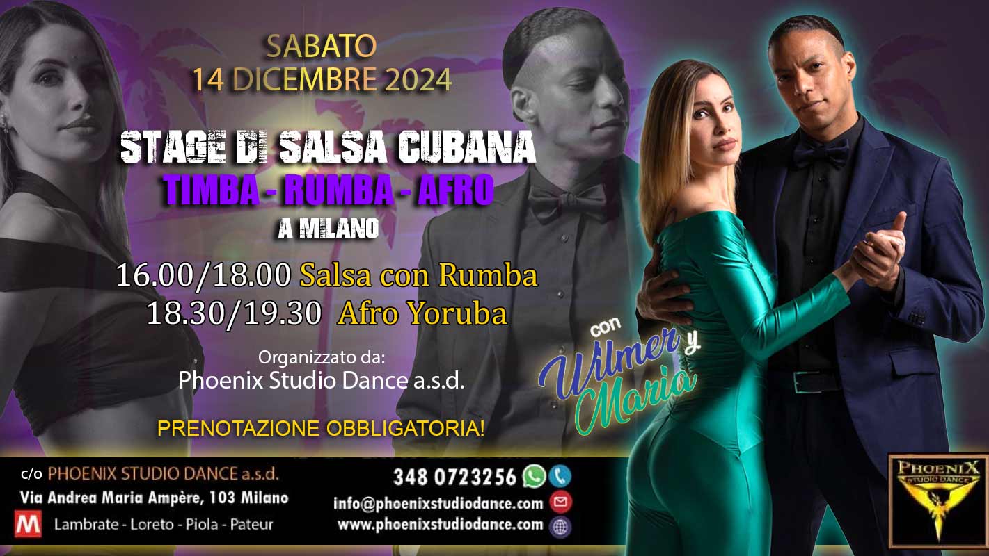 Stage con Wilmer y Maria 2024: Salsa - Timba - Rumba - Afro - Phoenix Studio Dance